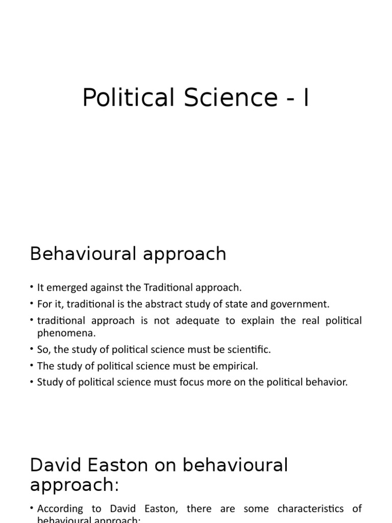 Behavioural-Post-Marxist Approach | PDF | Political Science | Science