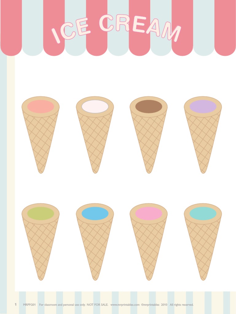 Mrprintables File Folder Game Ice Cream LTR PDF | PDF