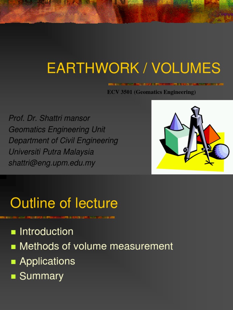 wk11 EARTHWORK PDF | PDF | Area | Contour Line