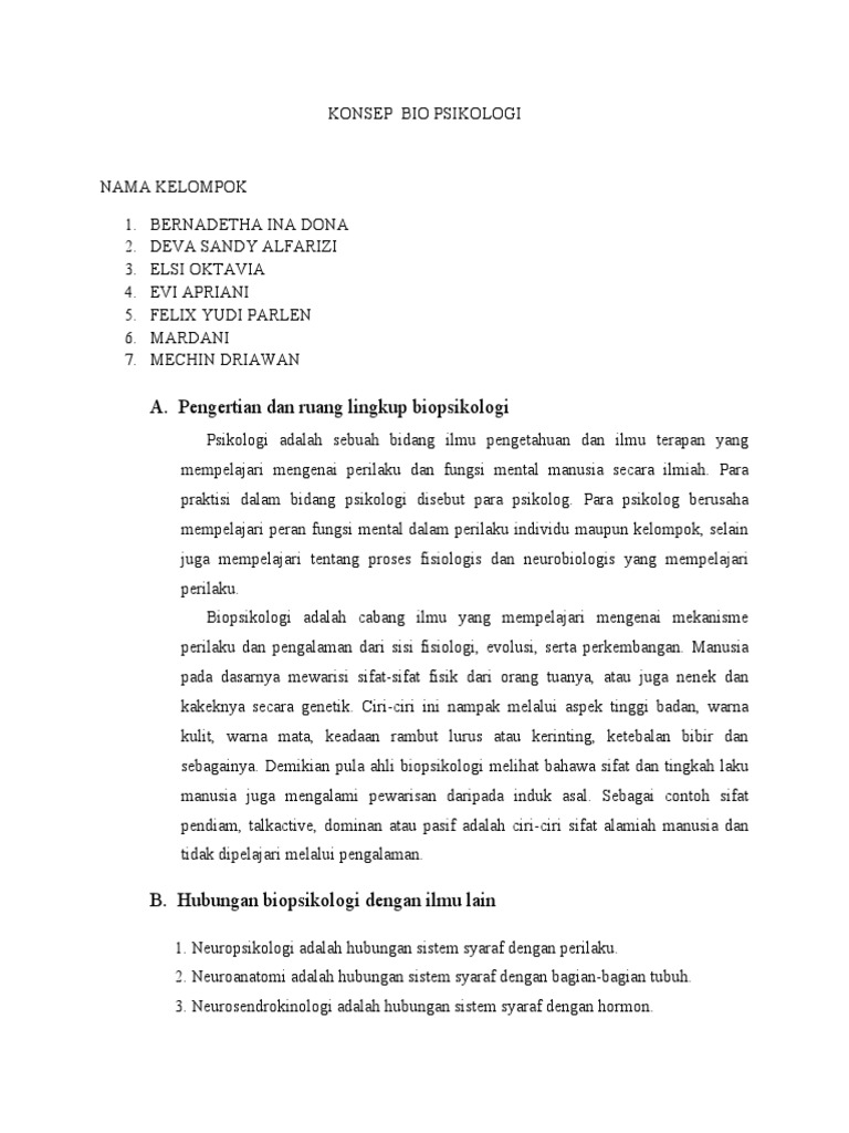 Modul Bio Psikologi | PDF