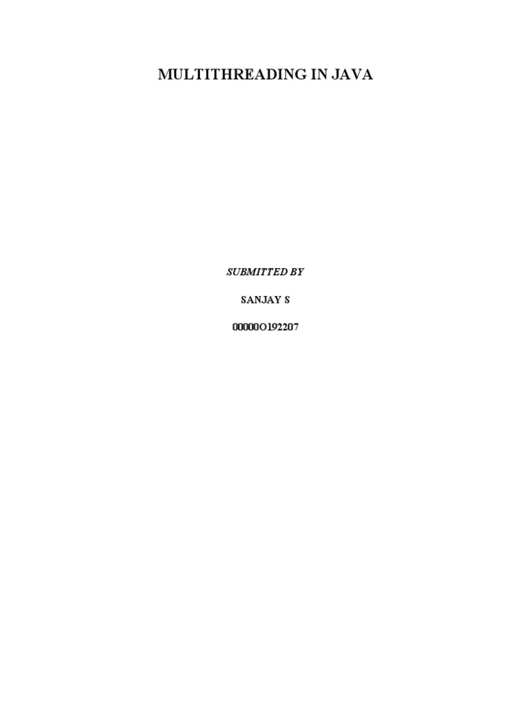 Multithreading In Java Pdf Method Computer Programming Thread Computing 4869