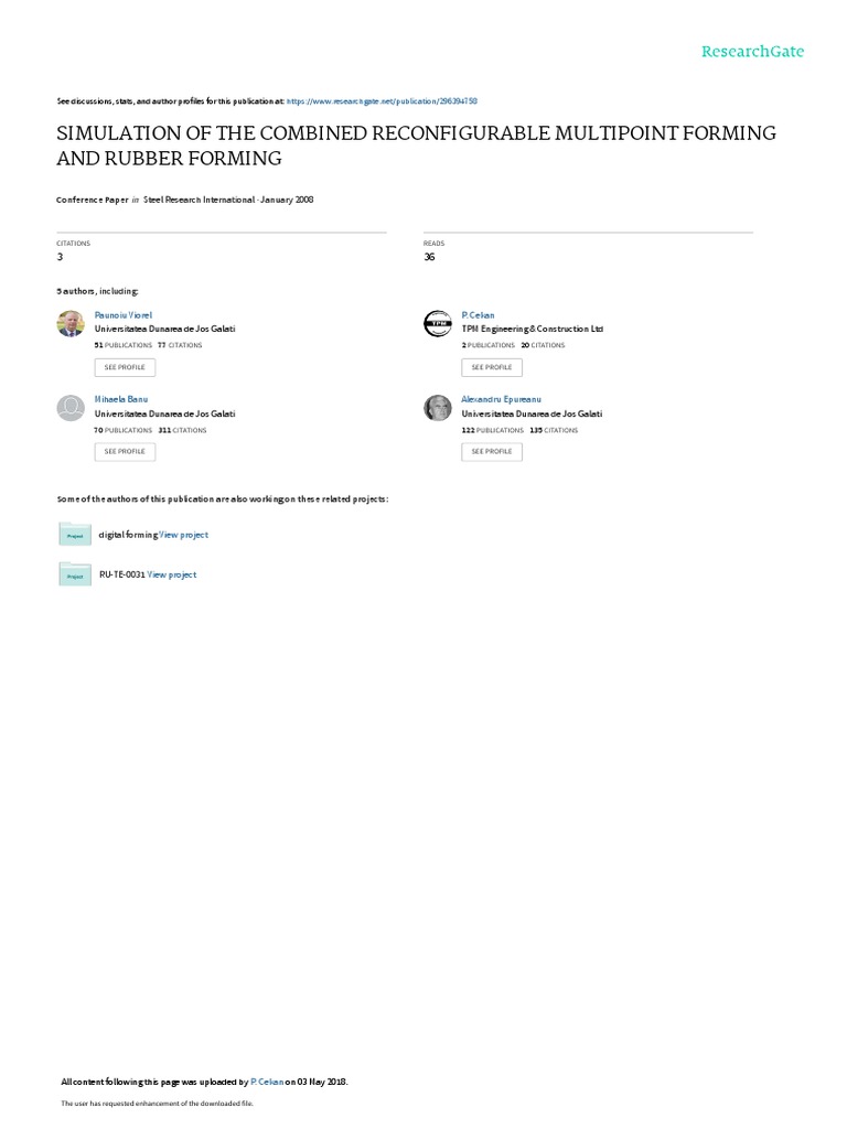 Simulation of The Combined Reconfigurable Multipoint Forming and Rubber ...
