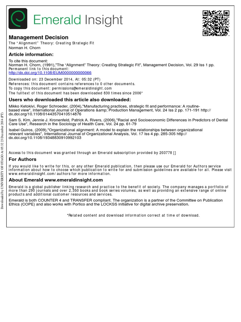 Strategic Fit | PDF | Strategic Management | Leadership
