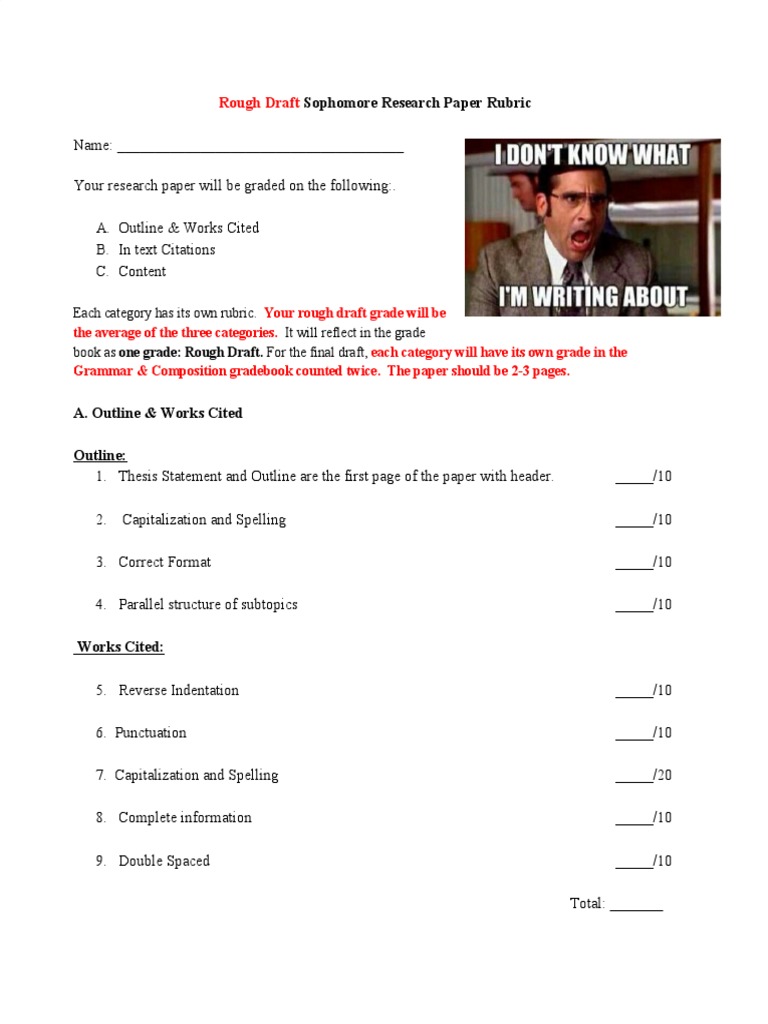 Rough Draft Research Paper Rubric | PDF | Citation | Thesis Rough Draft Research Paper Rubric | PDF | Citation | Thesis