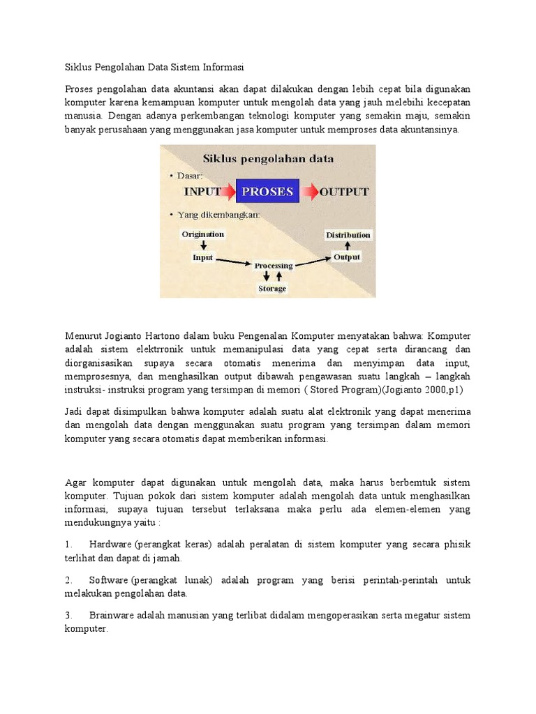 Siklus Pengolahan Data Sistem Informasi | PDF