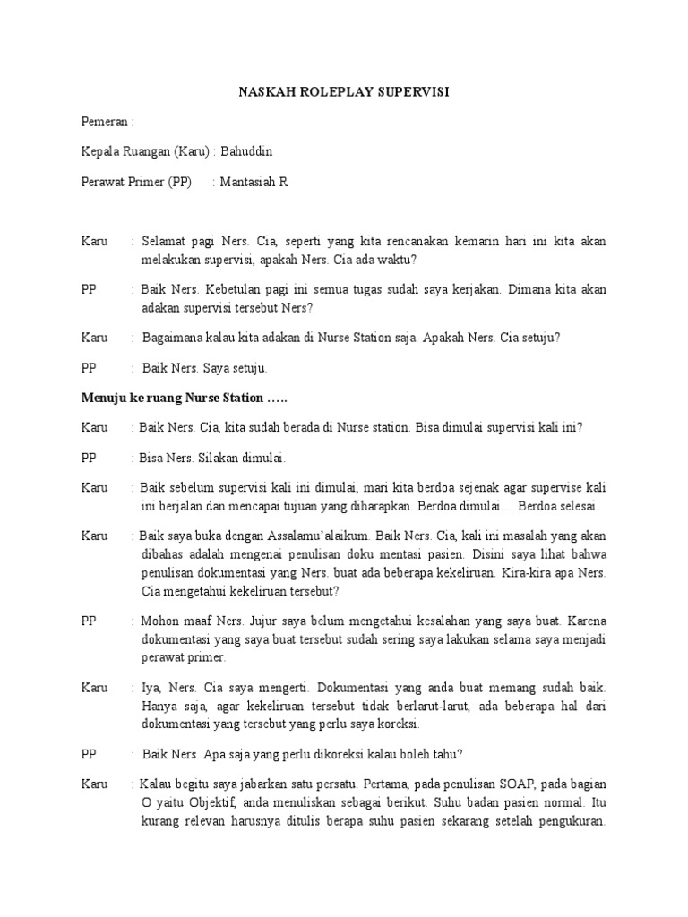 Naskah Roleplay Supervisi | PDF