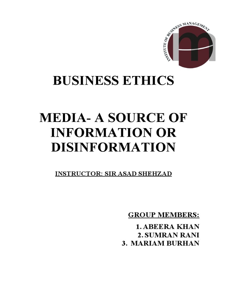 MEDIA - A Source of Information or Disinformation | PDF | Mass Media ...