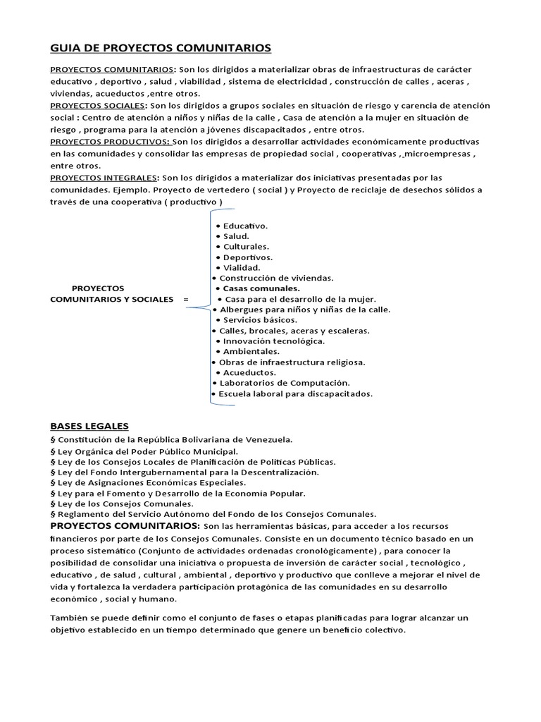 Guía Completa de Proyectos Comunitarios | PDF | Presupuesto | Educación ...