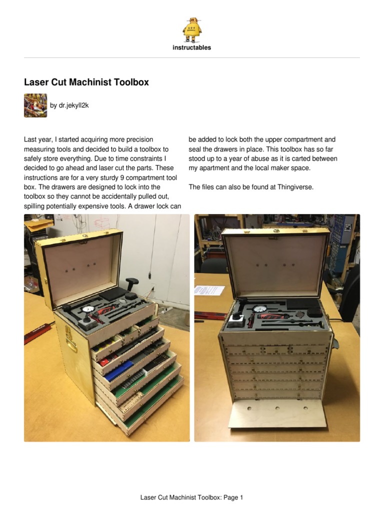 Laser Cut Machinist Toolbox: Instructables | Download Free PDF ...