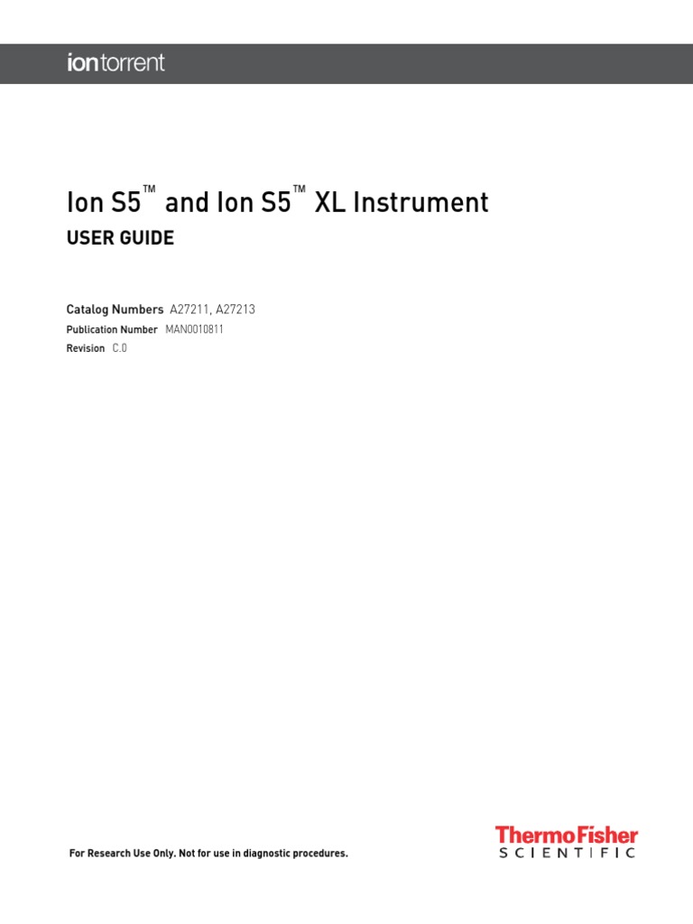 MAN0010811 Ion S5 S5XL Instrument UG | PDF | Internet | Server (Computing)