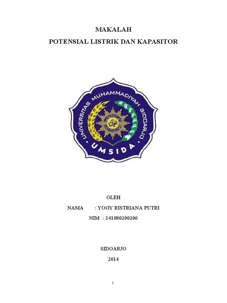 Contoh Makalah Potensial Listrik Dan Kap | PDF