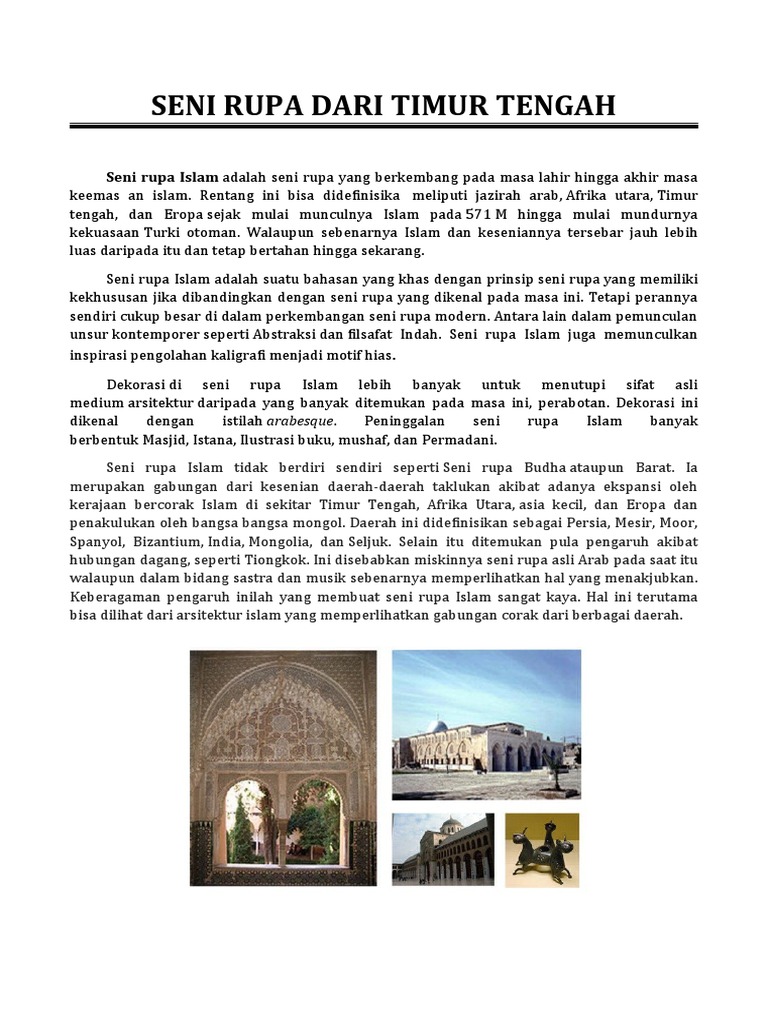 Seni Rupa Dari Timur Tengah | PDF