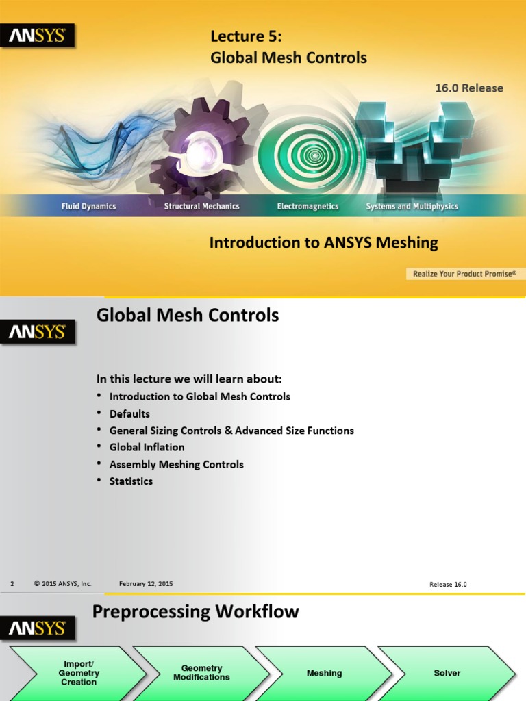 Global Mesh Controls Ansys Workbench 16 PDF | PDF | Areas Of Computer Science | Teaching Mathematics