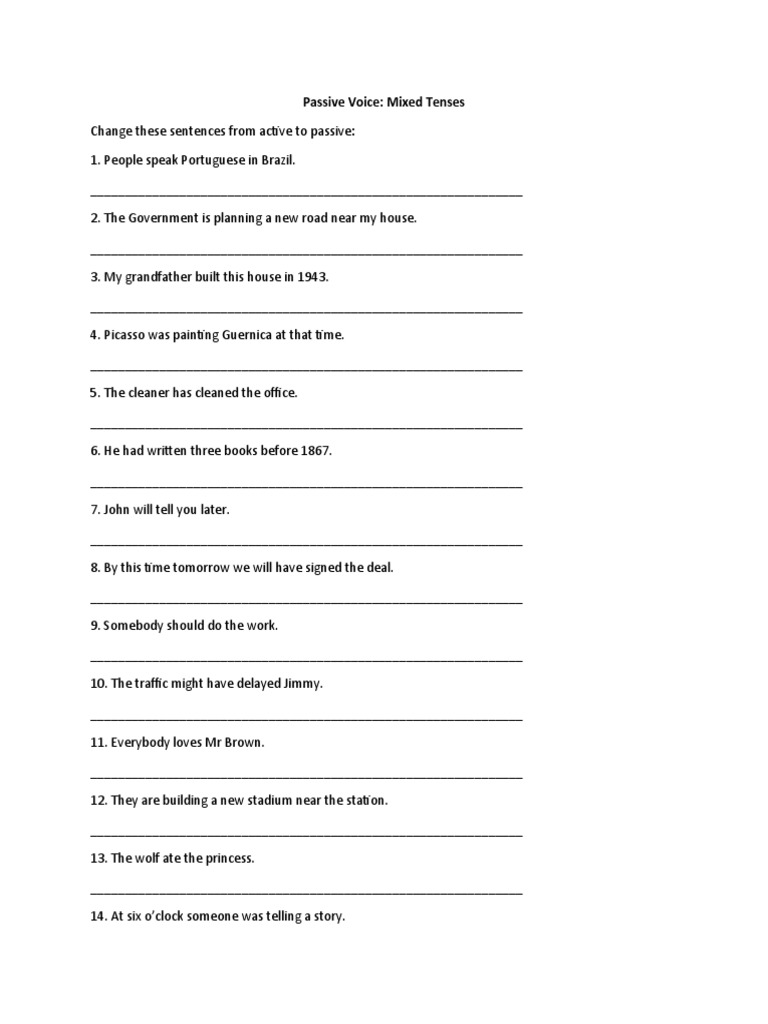 Passive Voice Exercises | PDF