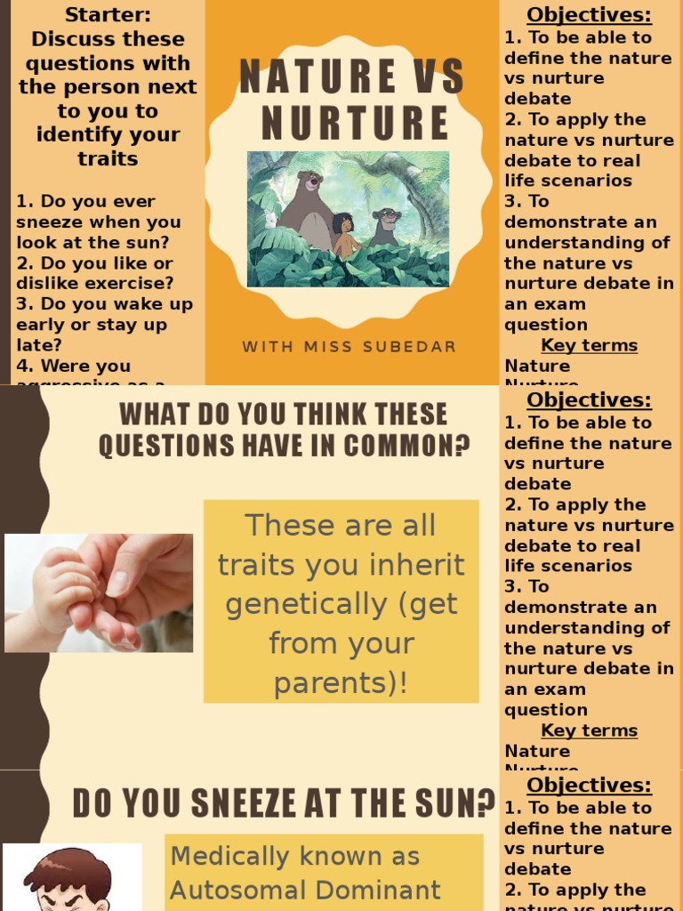 Nature Vs Nurture Debate | PDF | Nature Versus Nurture | Psychological ...