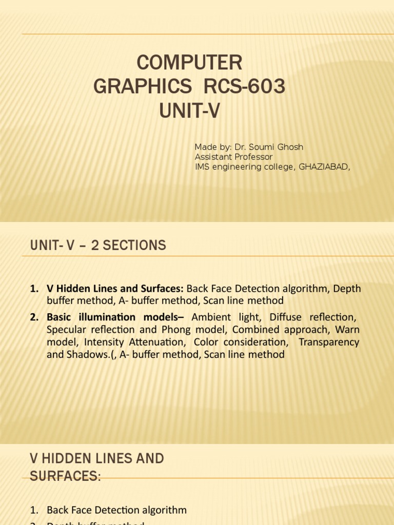 UNIT-5 - Hidden Lines and Surfaces | PDF | Graphics | Areas Of Computer ...