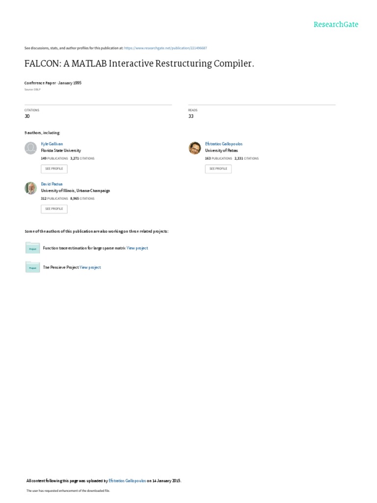 FALCON: A MATLAB Interactive Restructuring Compiler.: January 1995 | PDF | Variable (Computer ...