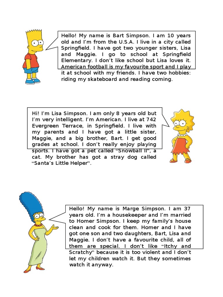Reading Comprehension | PDF | Lisa Simpson | The Simpsons