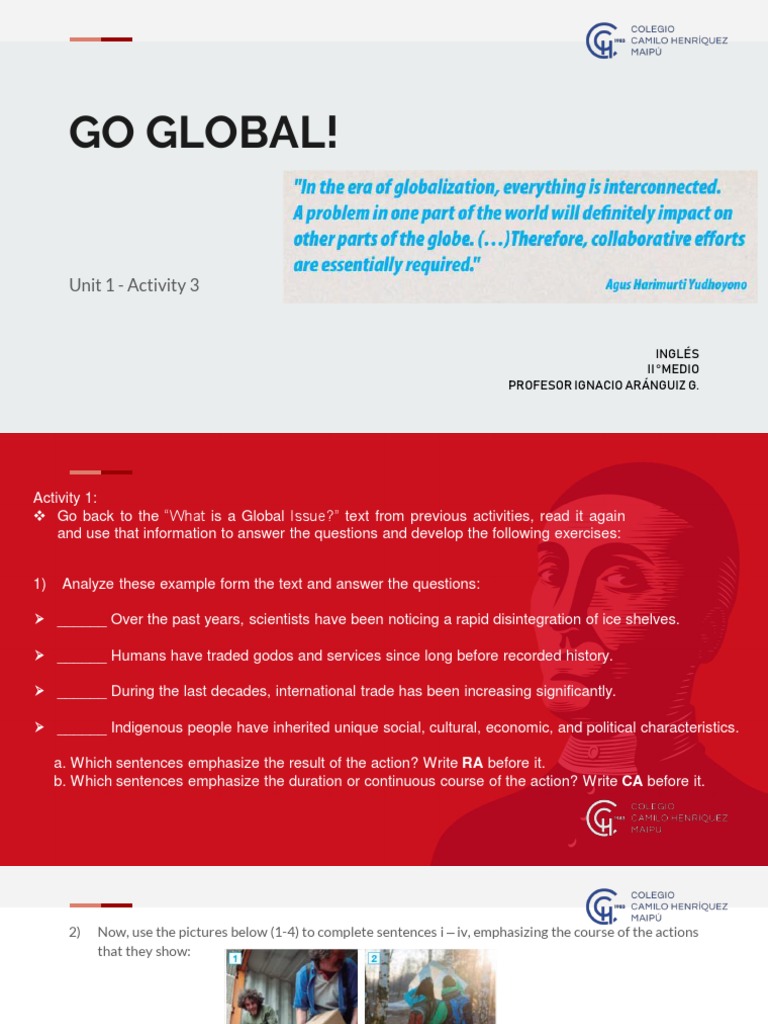 Go Global!: Unit 1 - Activity 3 | PDF | Water Scarcity | Sustainability