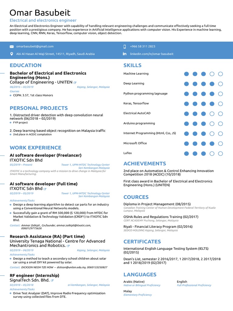 Omar's Resume PDF | PDF | Deep Learning | Artificial Intelligence