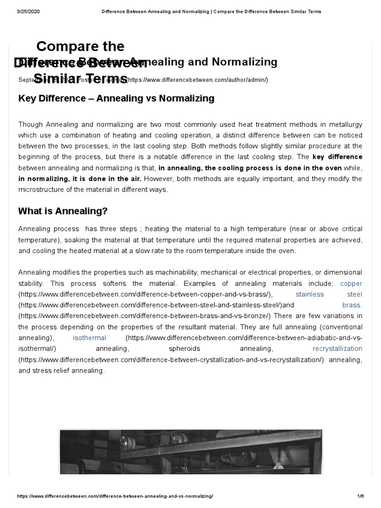 Difference Between Annealing and Normalizing - Compare The Difference Between Similar Terms PDF ...