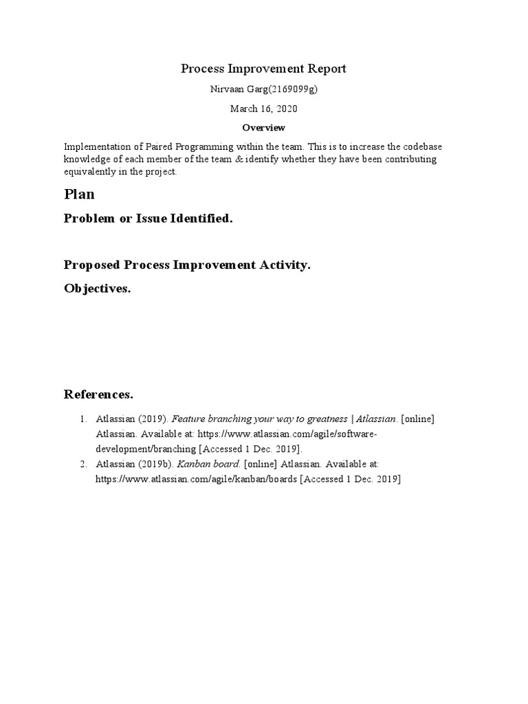Process Improvement Plan | PDF