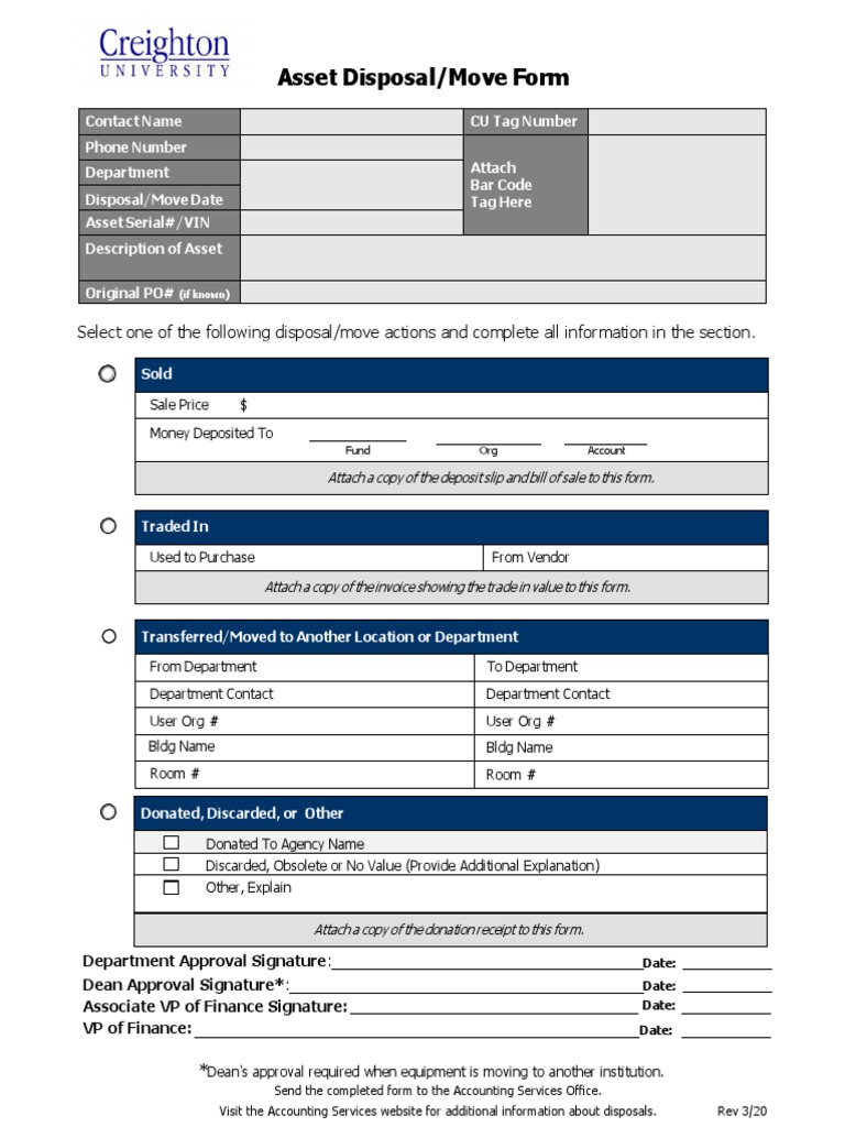 Asset Disposal Form | PDF | Business | Economies