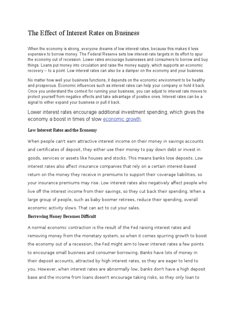 Reduction of Interest Rate Impact | PDF | Interest Rates | Interest