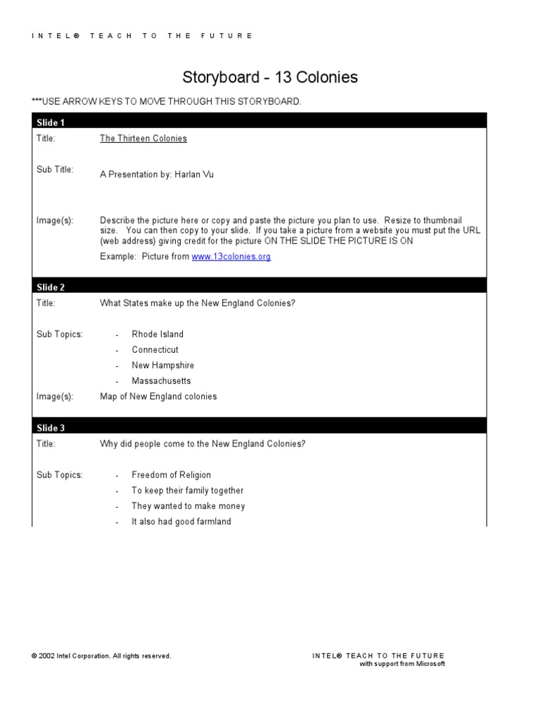 13 Colonies Storyboard Template - 30 Slides | PDF | New England ...