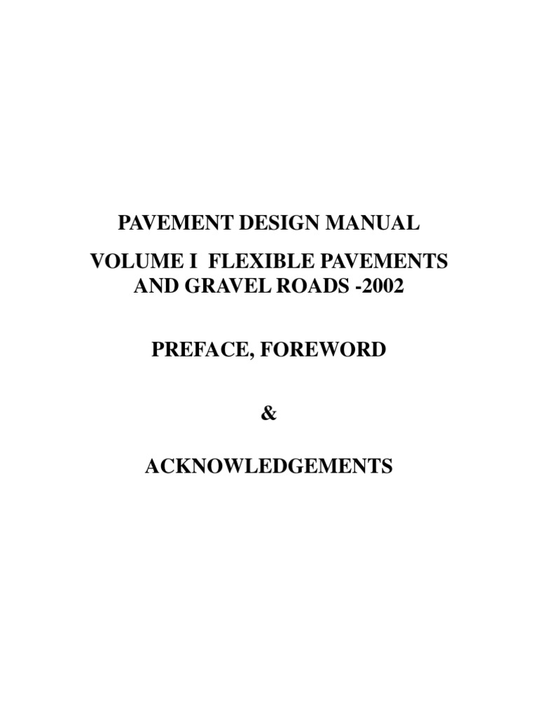 Pavement Design Manual Volume I Flexible Pavements and Gravel Roads - 2002 | PDF | Road Surface ...