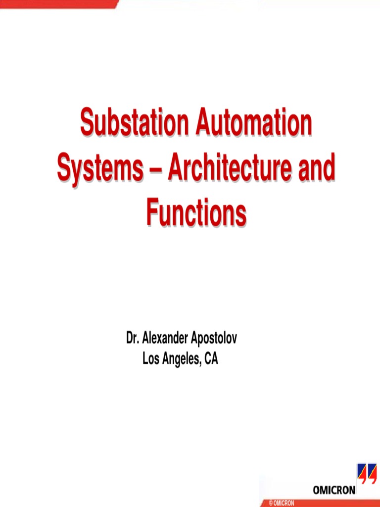 Substation Automation Systems - Architecture and Functions | PDF ...