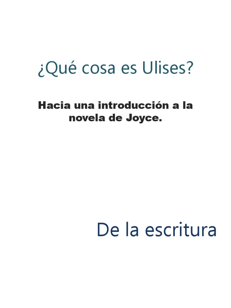 Ulises Introducción PPT 1 | PDF | Ulises (novela) | James Joyce