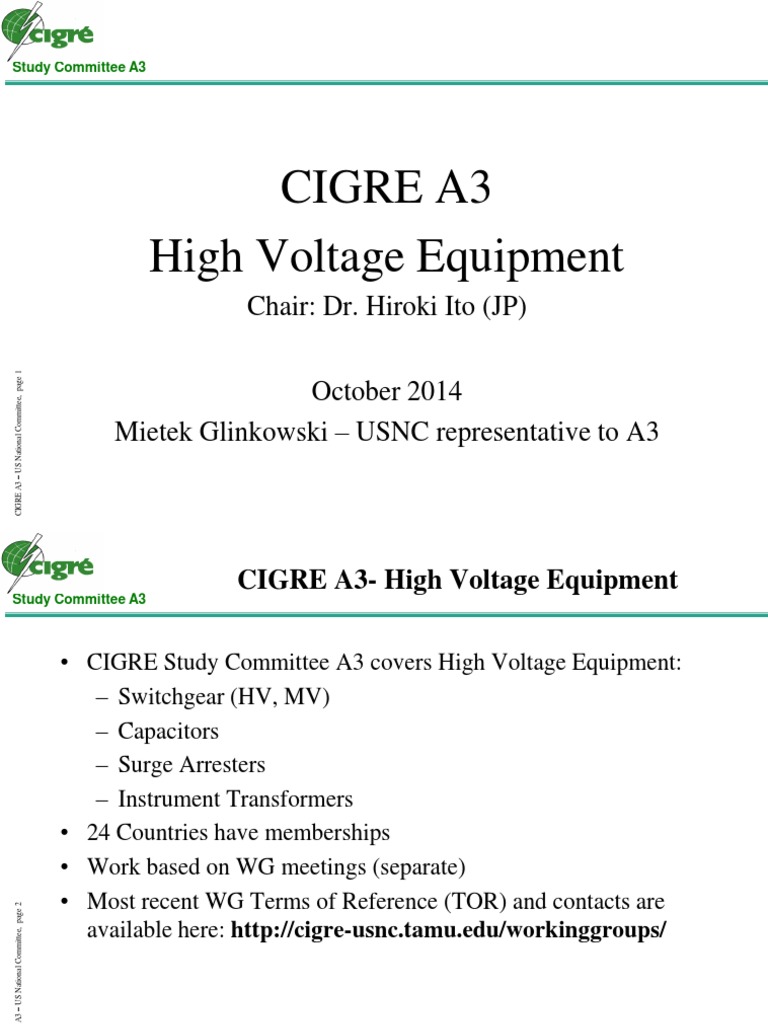 CIGRE A3 High Voltage Equipment - IEEE | PDF | Electric Power ...
