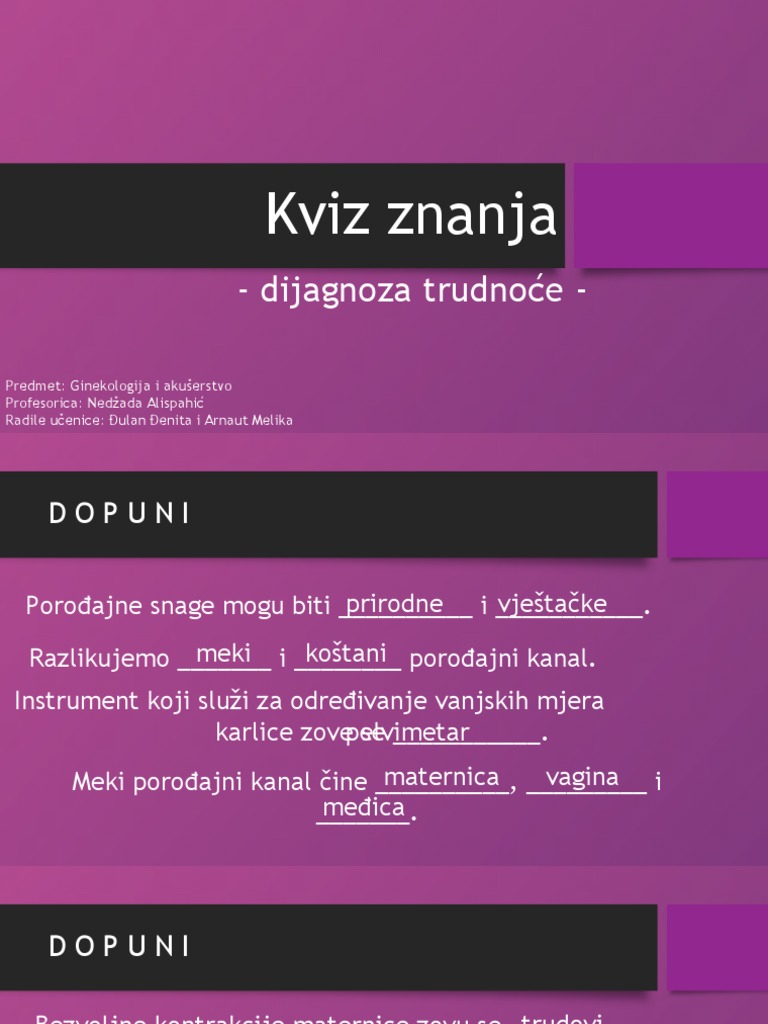 Kviz Znanja - Dijagnoza Trudnoće | PDF