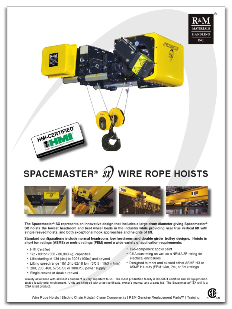 FOLLETO R&M Spacemaster SX PDF | PDF | Crane (Machine) | Gear