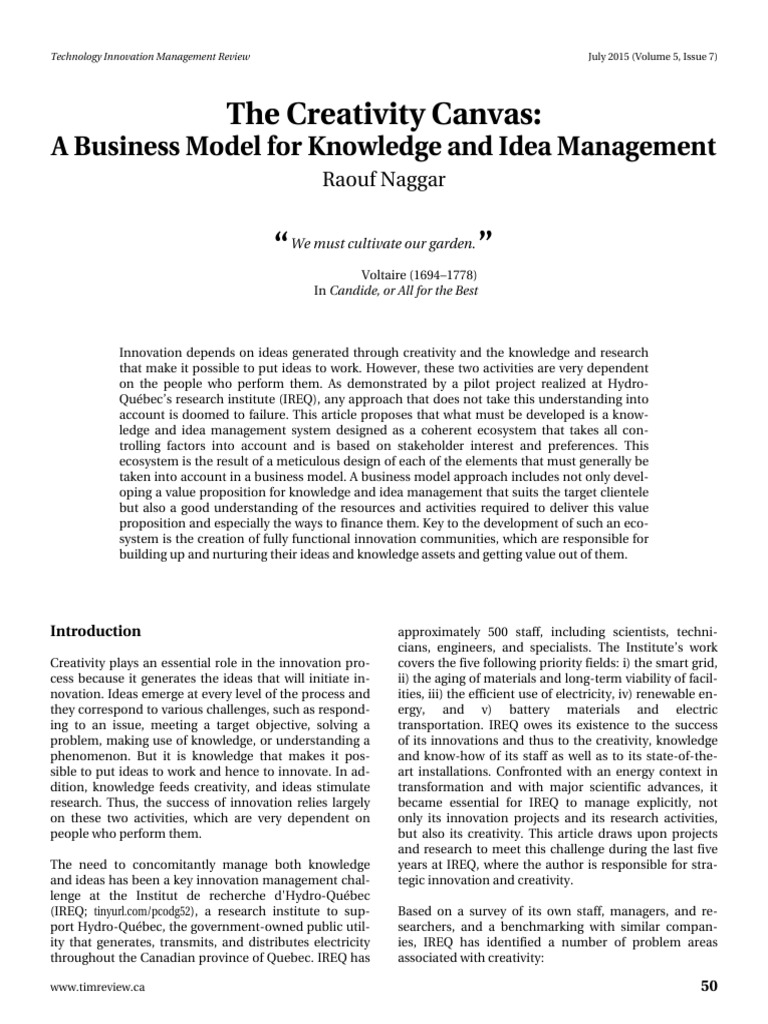 The Creativity Canvas PDF | PDF | Innovation | Business Model