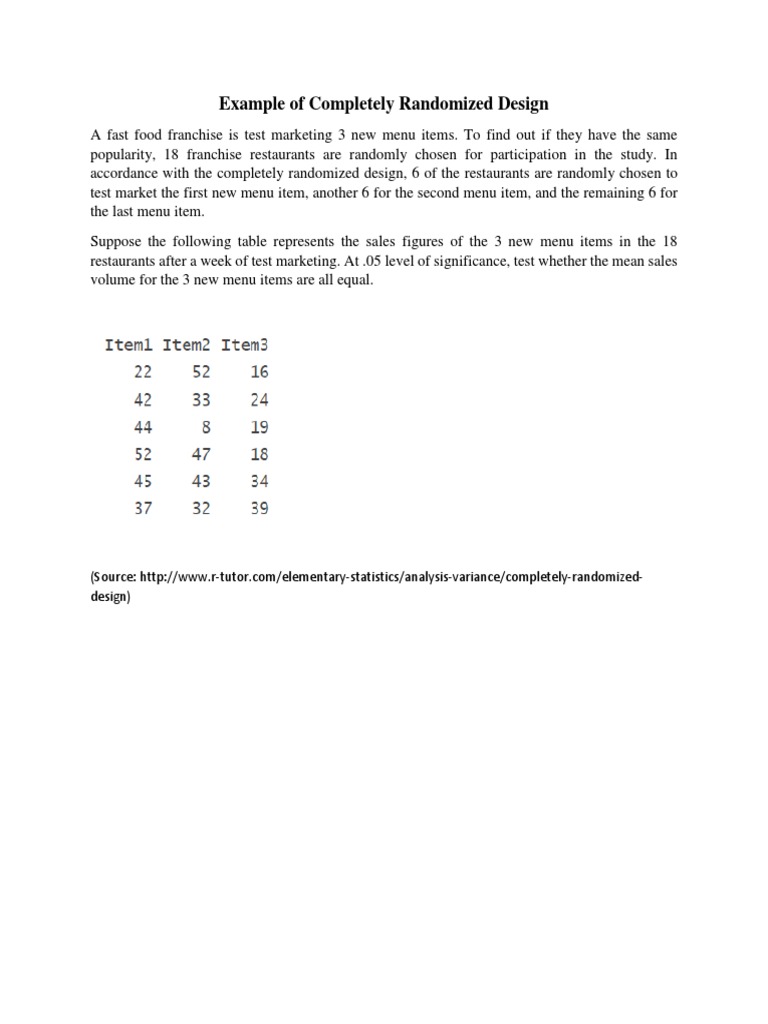 DoE Examples - CRD RBD and Full Factorial | PDF