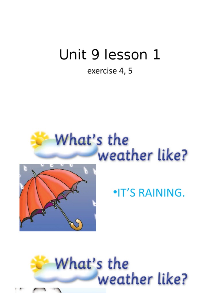 Unit 9 Lesson 1 Ex.4,5 | PDF
