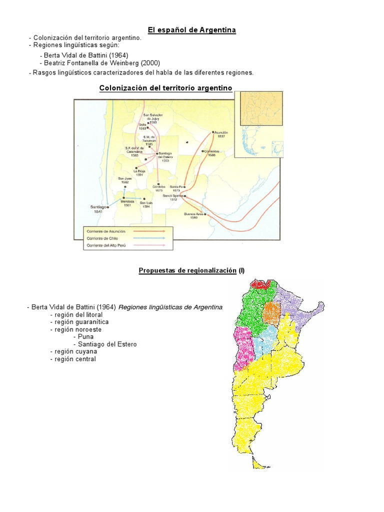 Regiones Linguisticas de Argentina - Definitivo PDF | PDF | Vocal ...