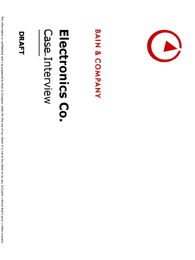 Bain Case Electronics Co. Case Interview PDF | PDF | Revenue | Electronics
