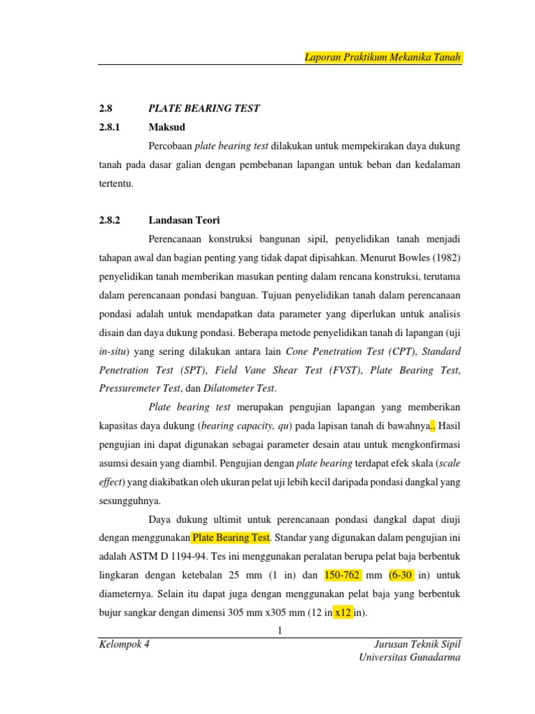 Plate Bearing Test PDF | PDF