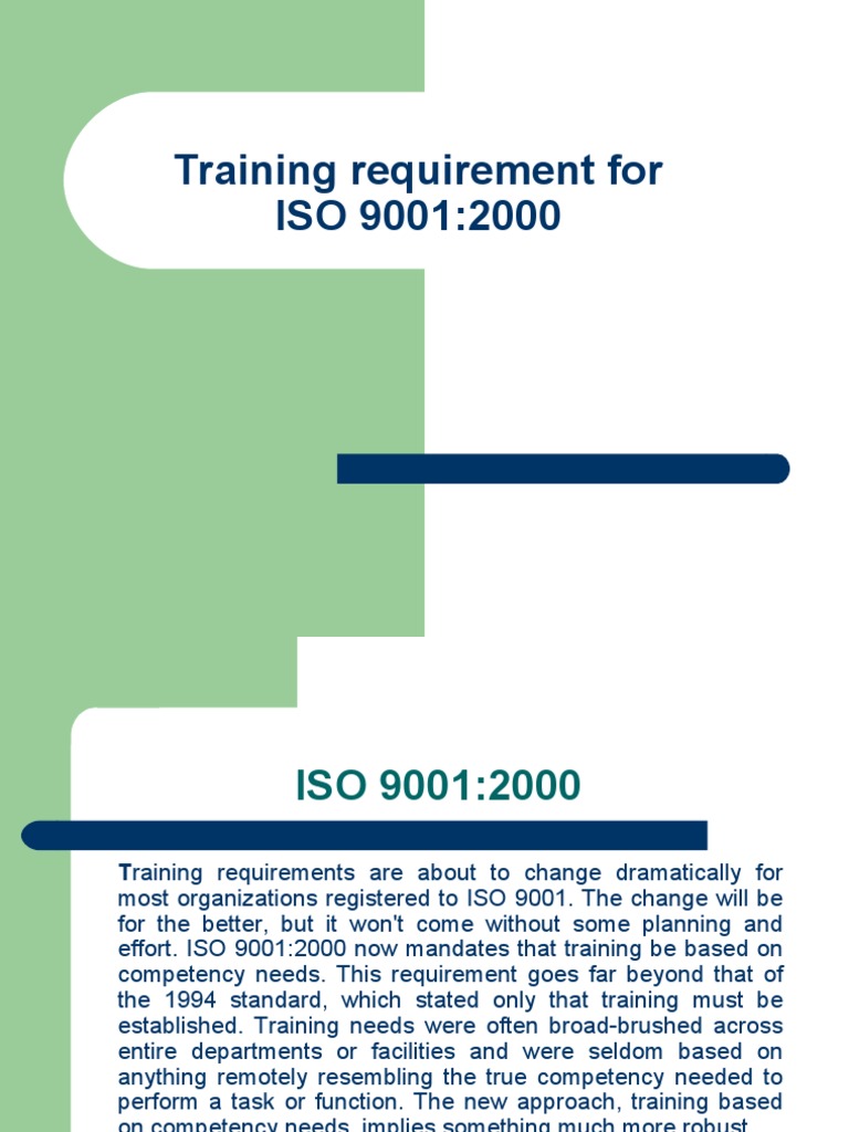 ISO 9001:2000 Competency Training Guide | PDF | Competence (Human ...