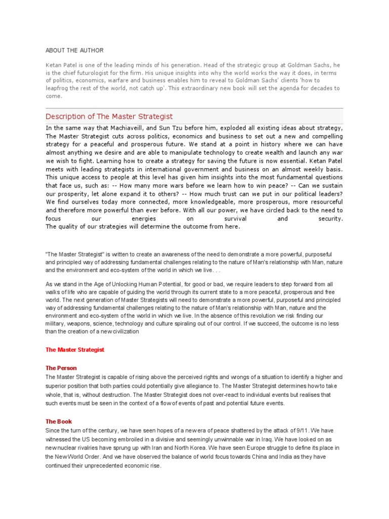 The Master Strategist | PDF | Military Strategy | Science