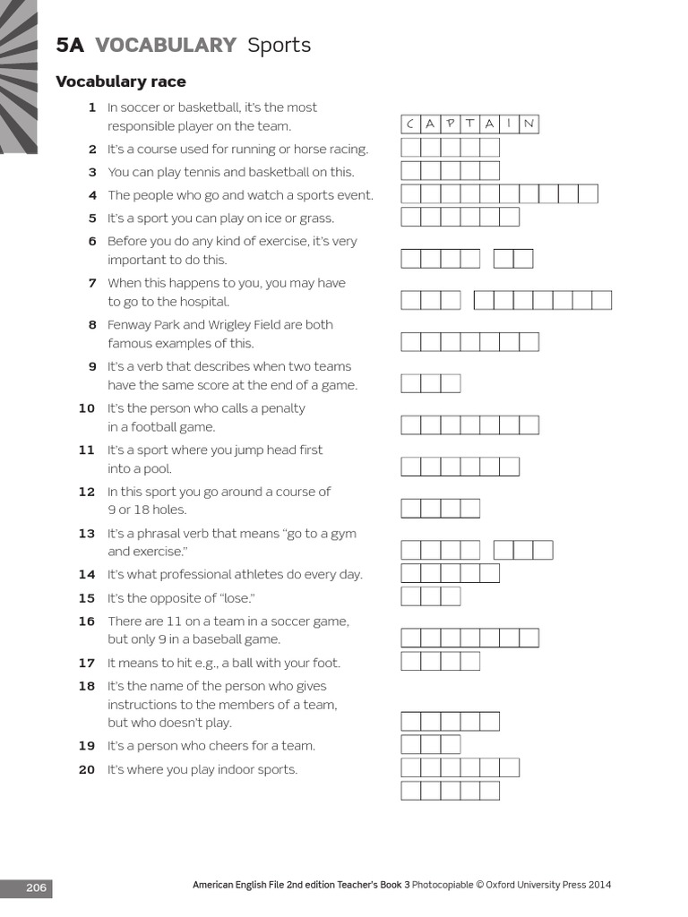 Vocabulary: 5A Sports | PDF | Ball Games | Hobbies