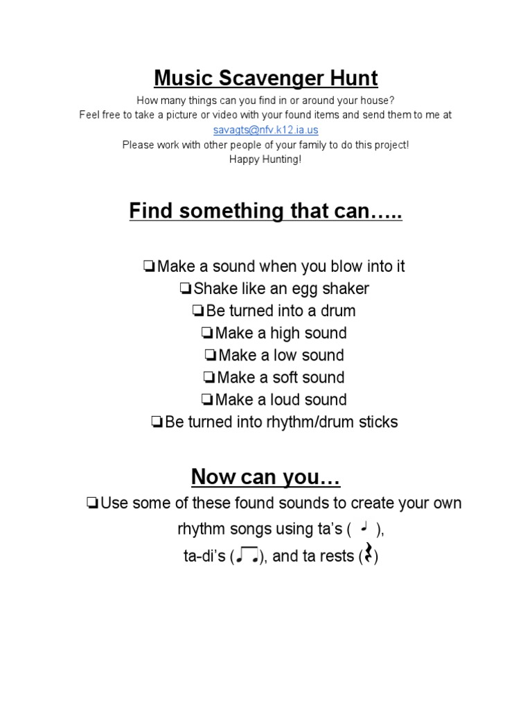 musical scavenger hunt