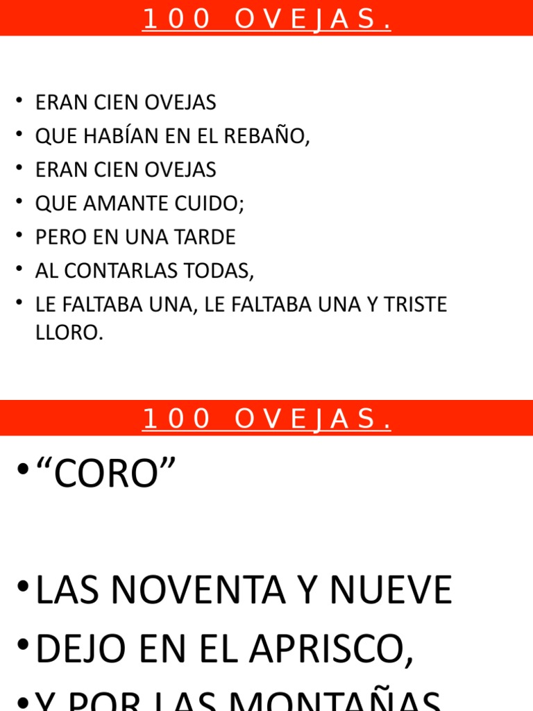 Letra de "Cien Ovejas" Completa | PDF