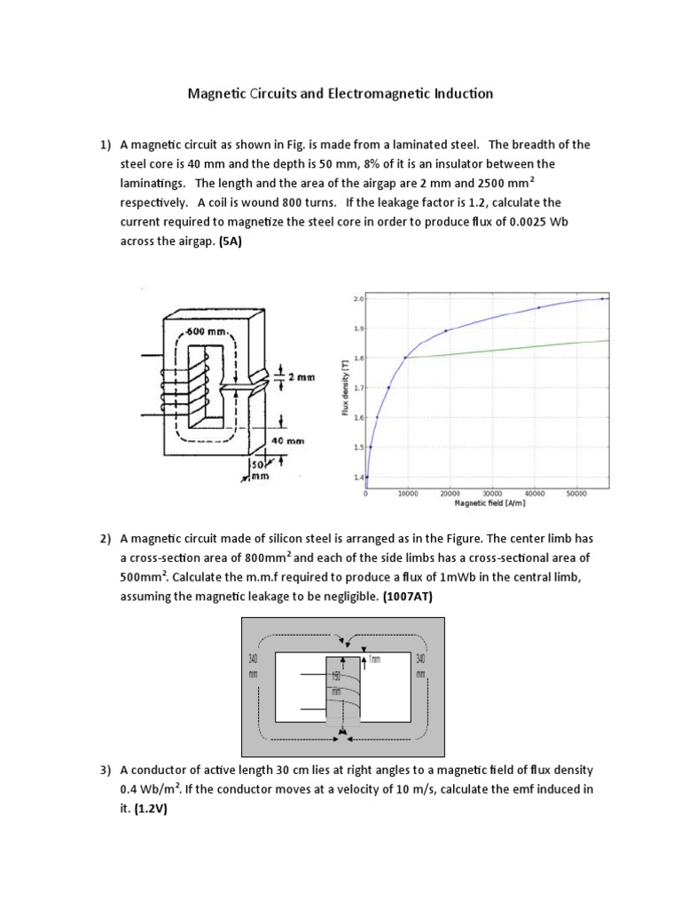 Tut 5 - Magnetic Circuits and Electromagnetic Induction | PDF ...