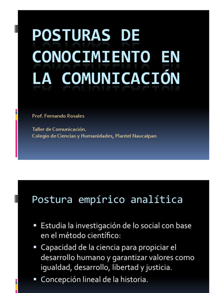 Posturas Comunicación | PDF | Dialéctico | Empirismo