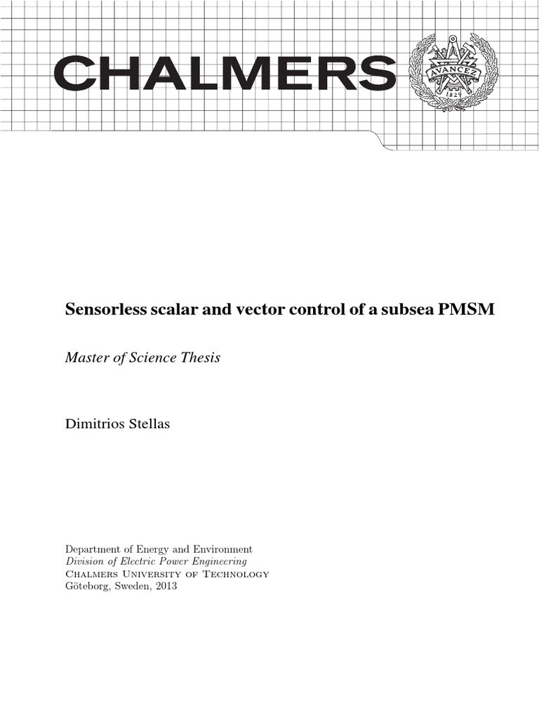 Sensorless Scalar and Vector Control of A Subsea PMSM | PDF | Electric ...