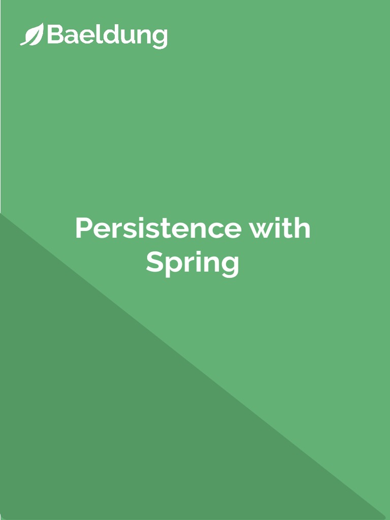 Persistence With Spring PDF | PDF | Class (Computer Programming) | Application Programming Interface
